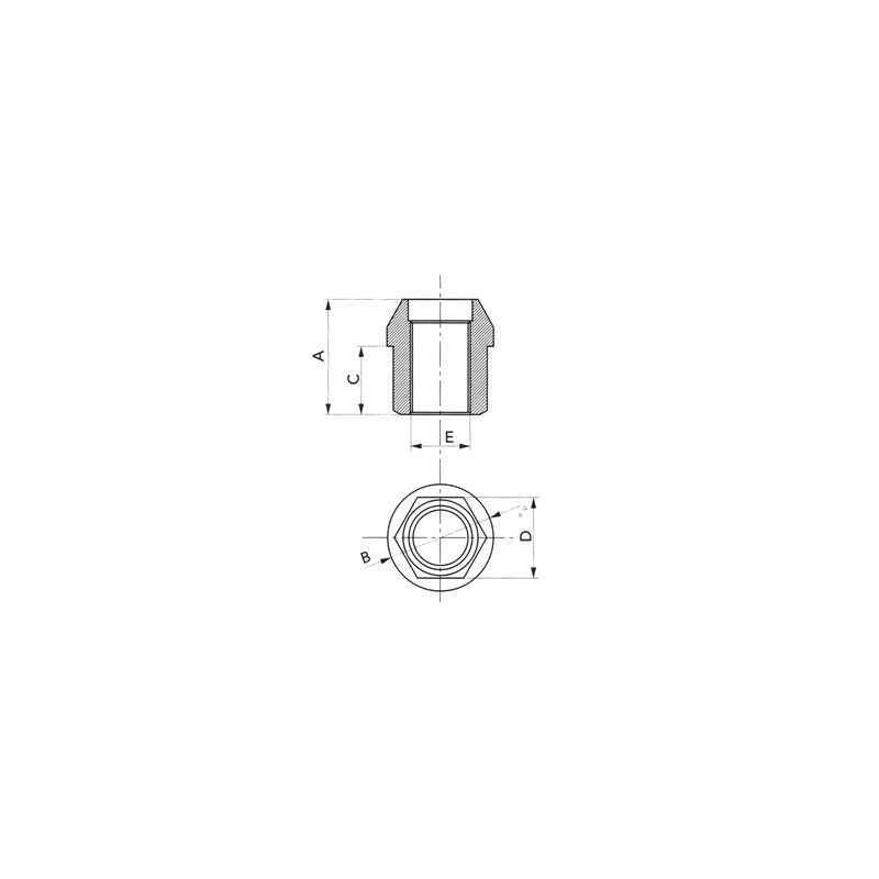 Écrou Aluminium Cône 60° Hexagone 19mm