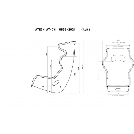 Siège baquet fibre de carbone ATECH AT-CM - Fia 8855-2021